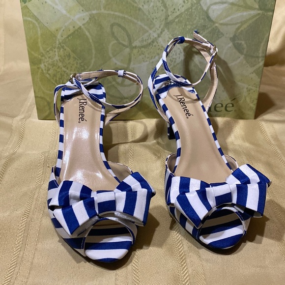 J.Renee | Shoes | J Renee Navy White Sandal New | Poshmark